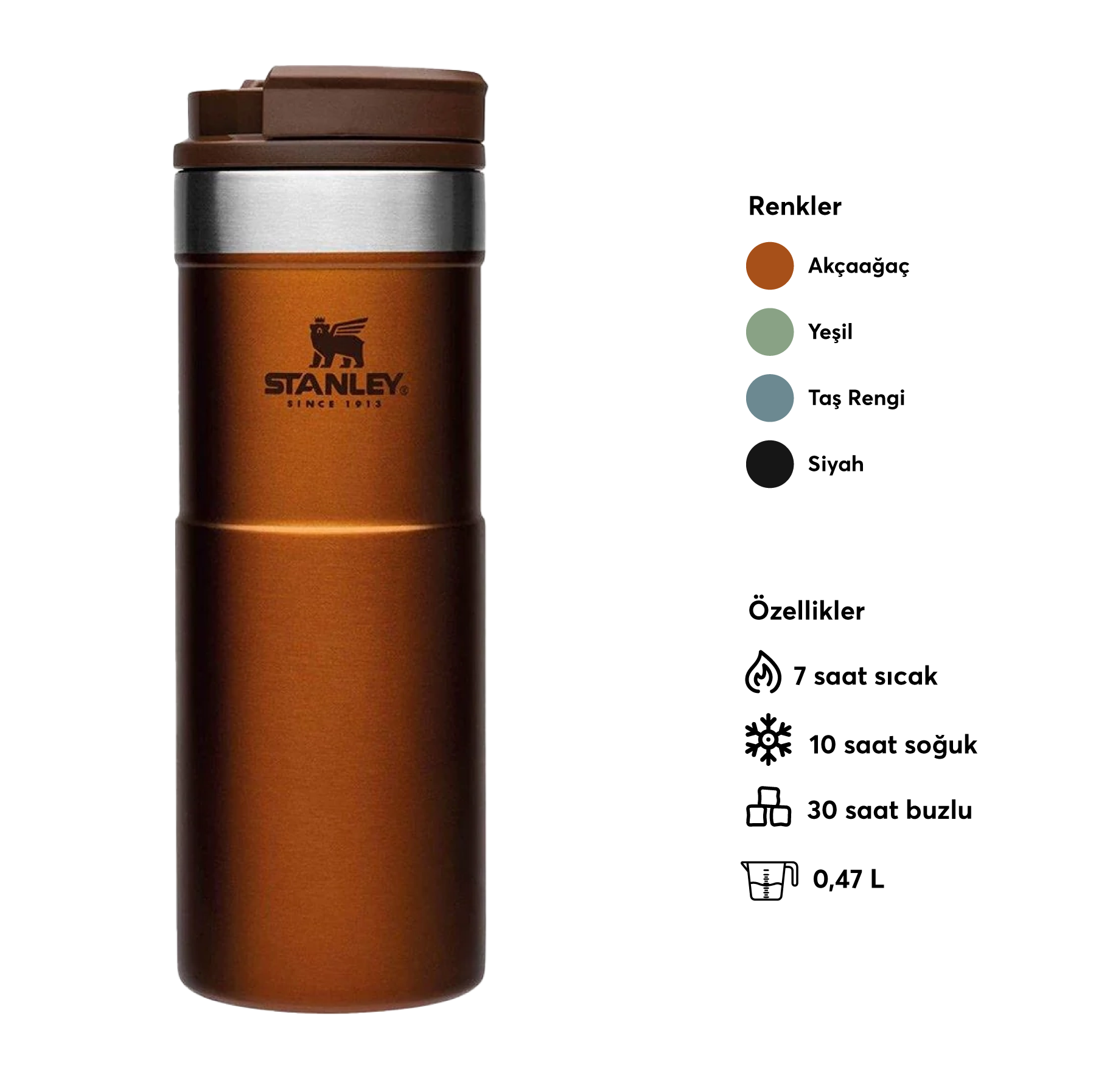 Stanley Classic Neverleak Travel Mug 0.47L - Neptün Global Basım ve Promosyon