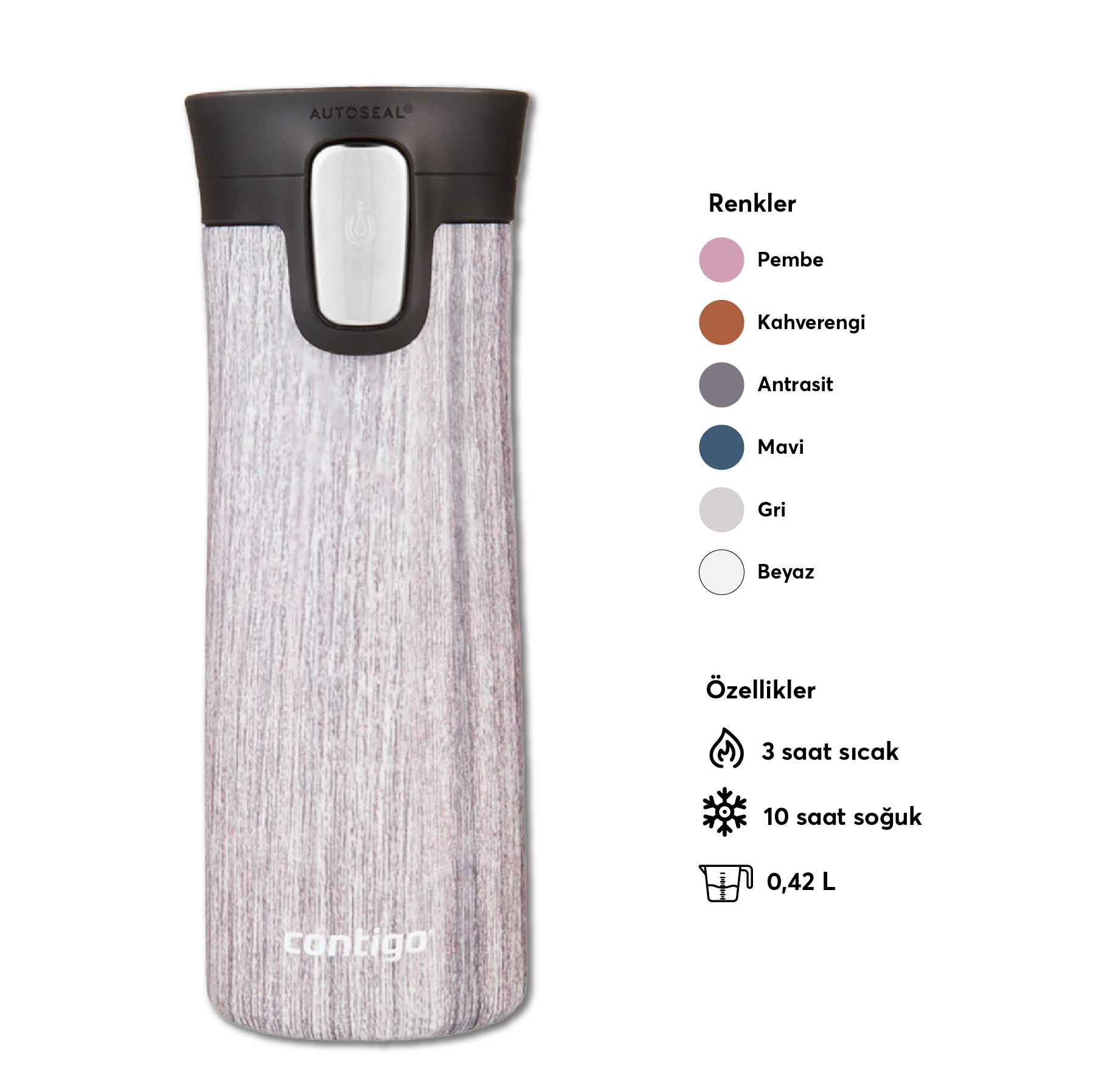 Contigo Pinnacle Autoseal Termos Bardak 420ML - Neptün Global Basım ve Promostyon