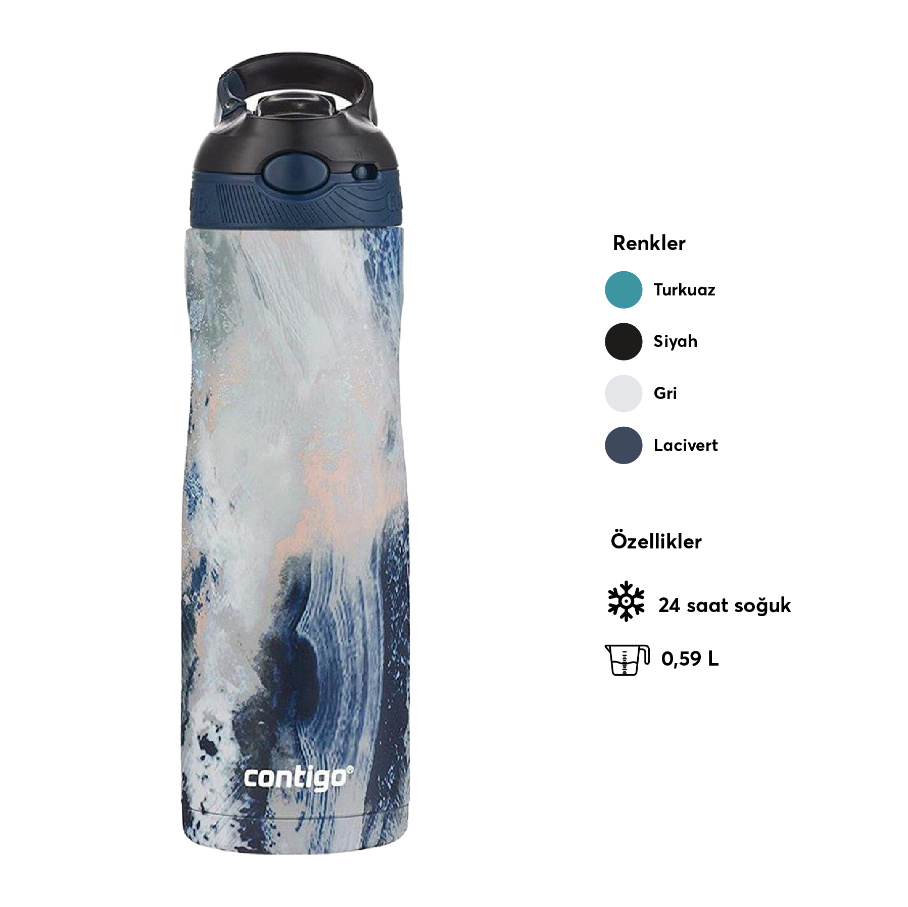 Contigo Ashland Autospout Soğuk Su Termosu 590ML - Neptün Global Basım ...