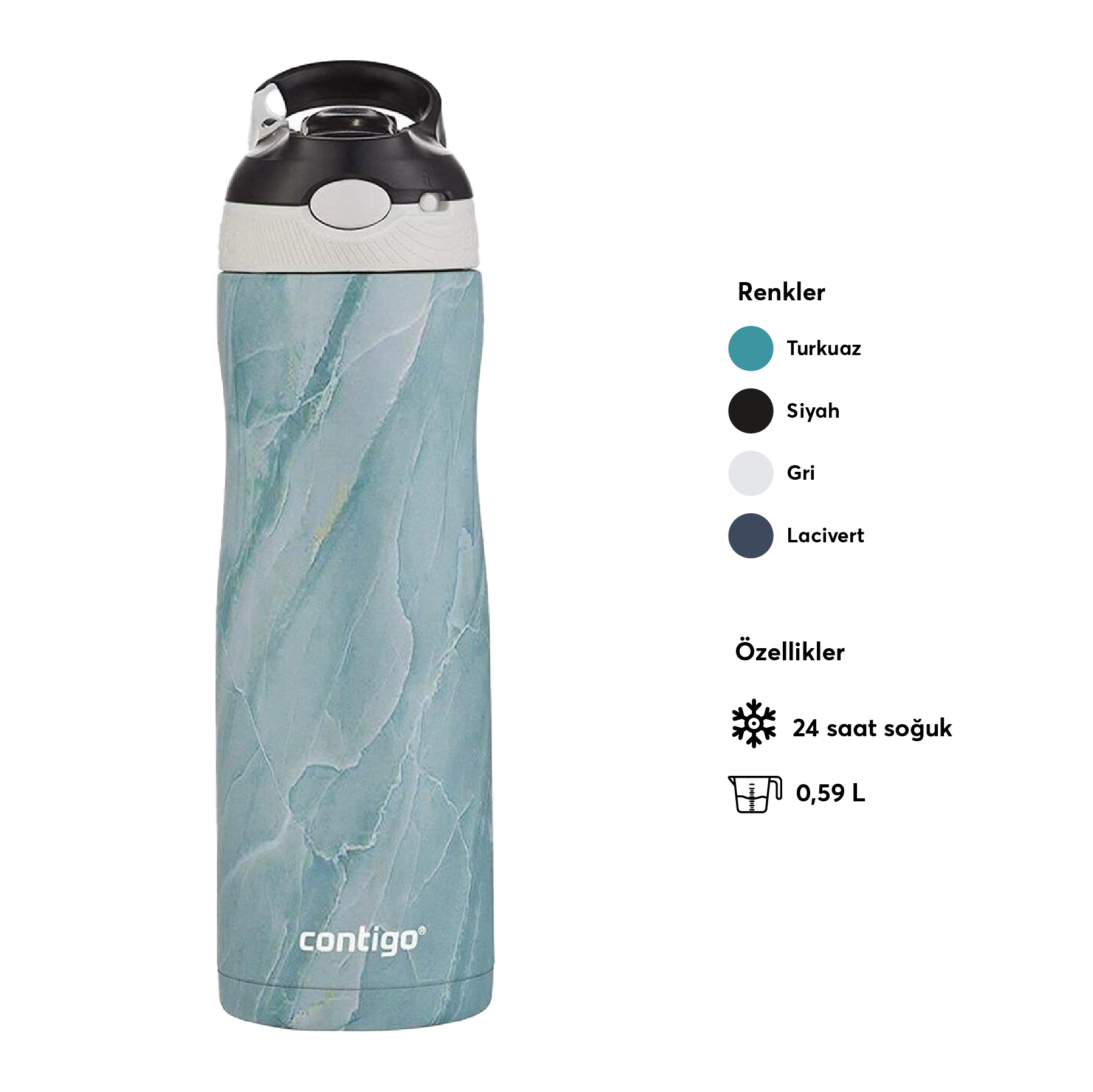 Contigo Ashland Autospout Soğuk Su Termosu 590ML - Neptün Global Basım ...