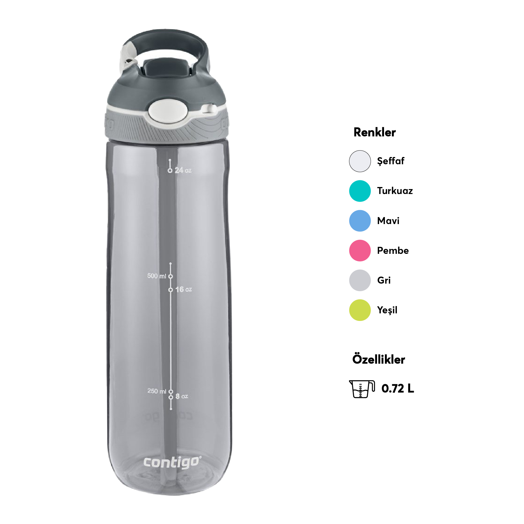 Contigo Ashland Autospout Tritan Suluk 720ML - Neptün Global Basım ve ...